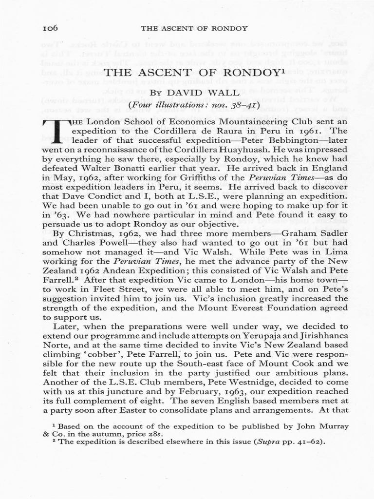 The Ascent of Rondoy Aj | PDF | Mountaineering | Mountains