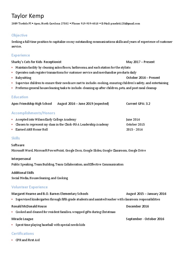 Taylor Revised Resume | PDF