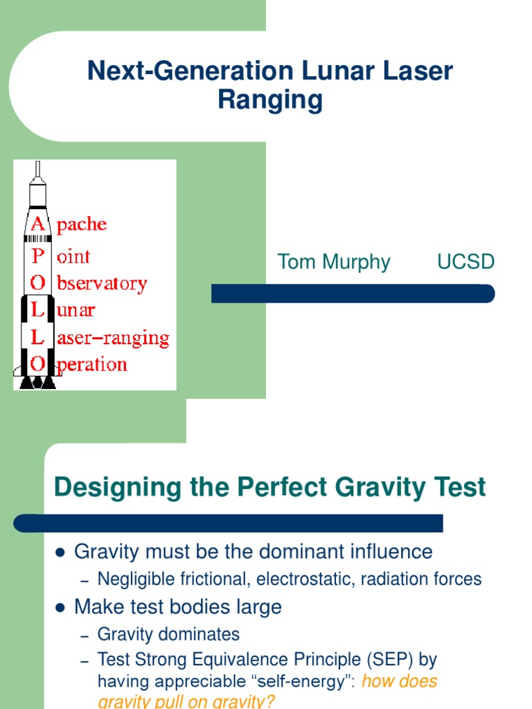 Next-Generation Lunar Laser Ranging - Murphy | PDF | Gravity | Outer Space