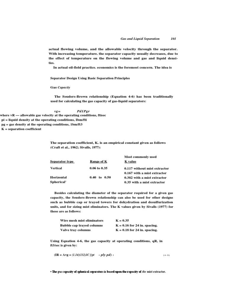 Separator Design | PDF | Gases | Applied And Interdisciplinary Physics
