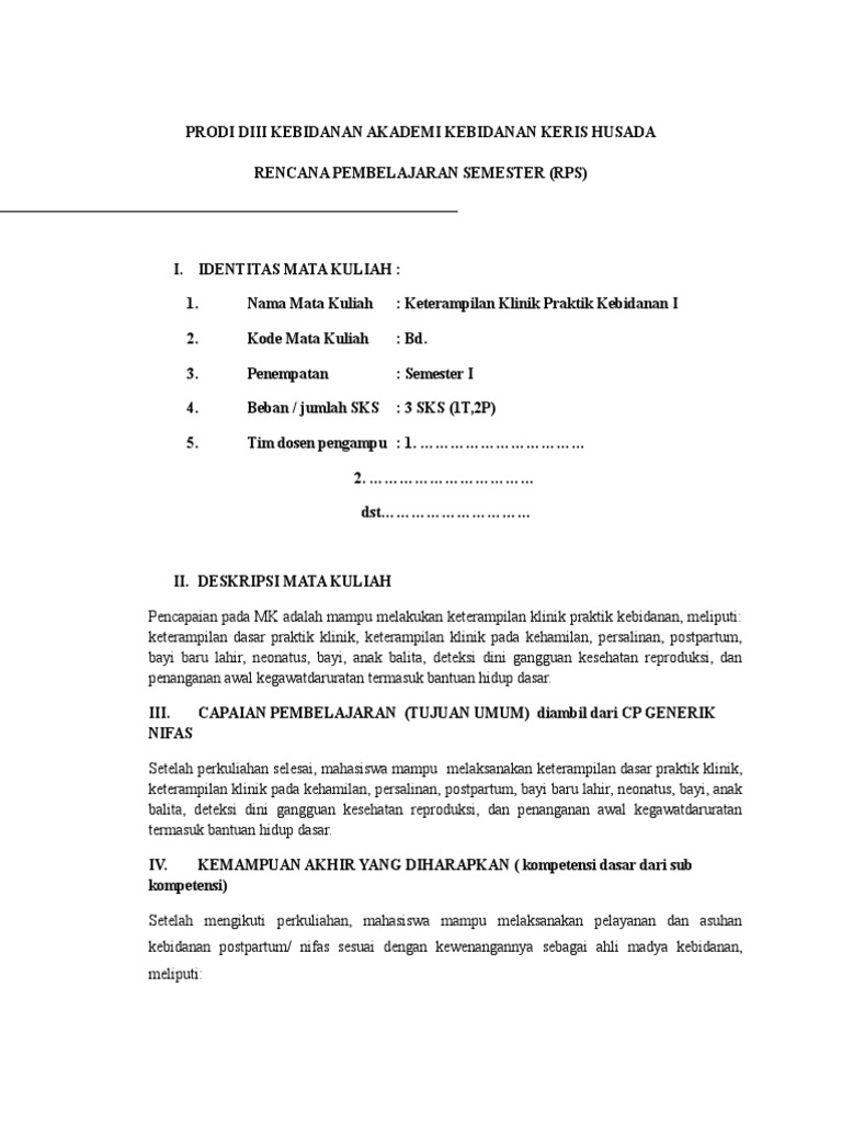 Format RPS KKPK 1 | PDF