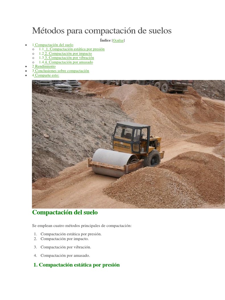 Métodos para Compactación de Suelos | PDF | Suelo | Densidad