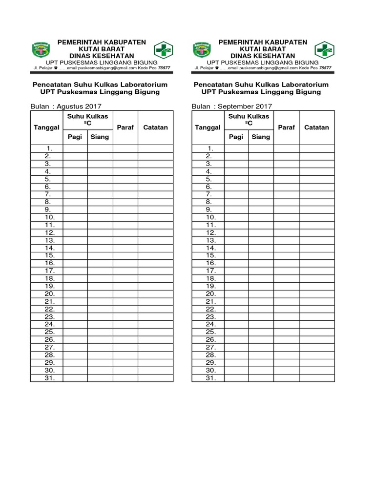 Pencatatan Suhu Kulkas LAB | PDF