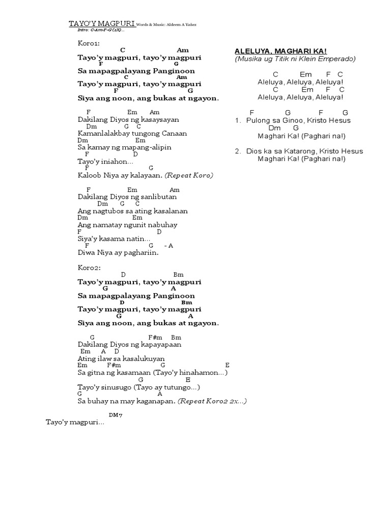 Tayo'y Magpuri Chords