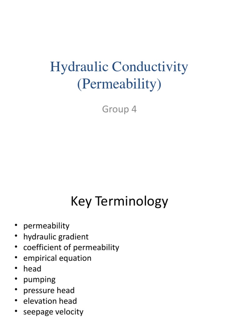 Hydraulic Conductivity (Permeability) | PDF