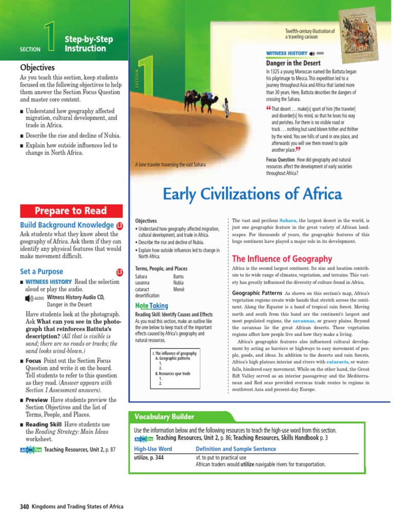 Kingdoms and Trading States of Africa (CH 11-Sec 1) PDF | PDF | Sahara ...