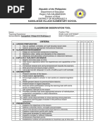 PRE and POST Class Observation Conference | PDF | Classroom Management ...