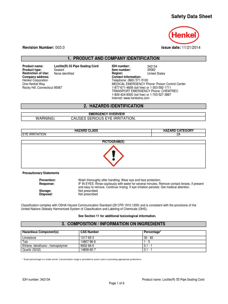 Product and Company Identification: Safety Data Sheet | PDF | Firefighting | Chemistry
