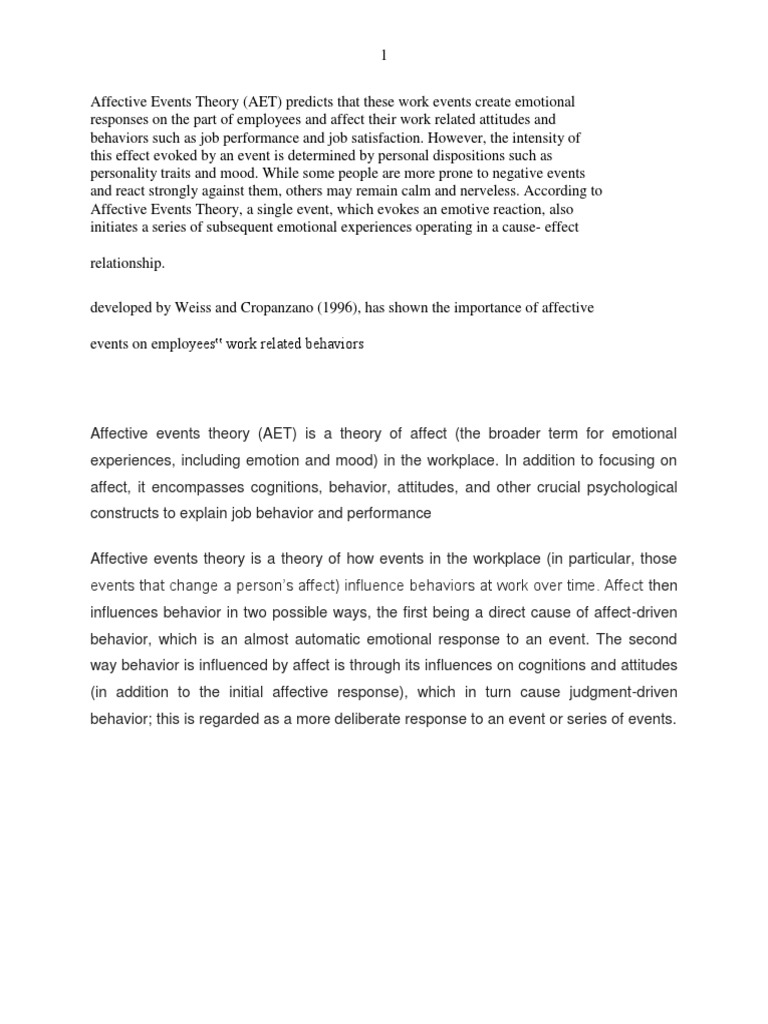 Affective Events Theory | PDF