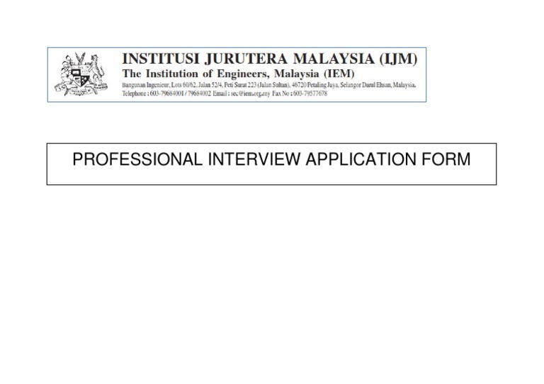 Professional Interview Application Form | PDF
