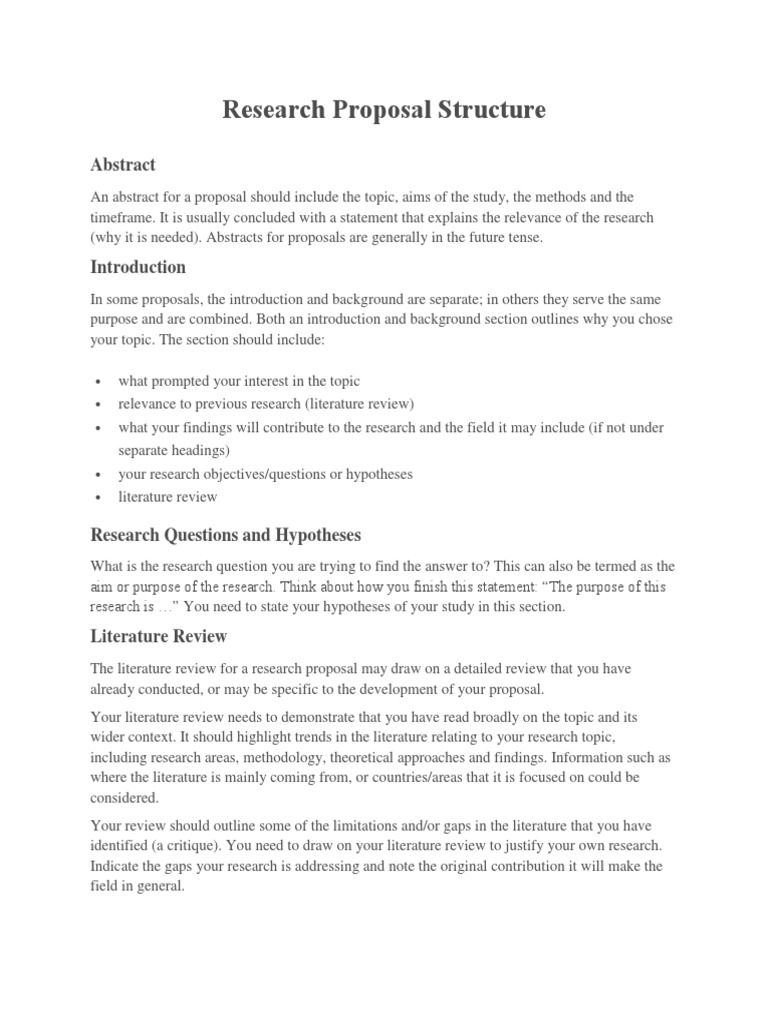 Research Proposal Structure | Download Free PDF | Literature Review ...