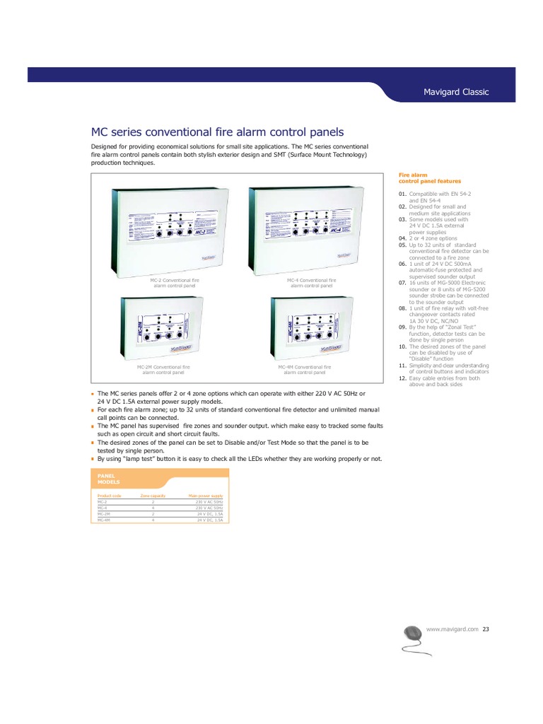 Mavigard MC Series Fire Panels | PDF | Power Supply | Electricity