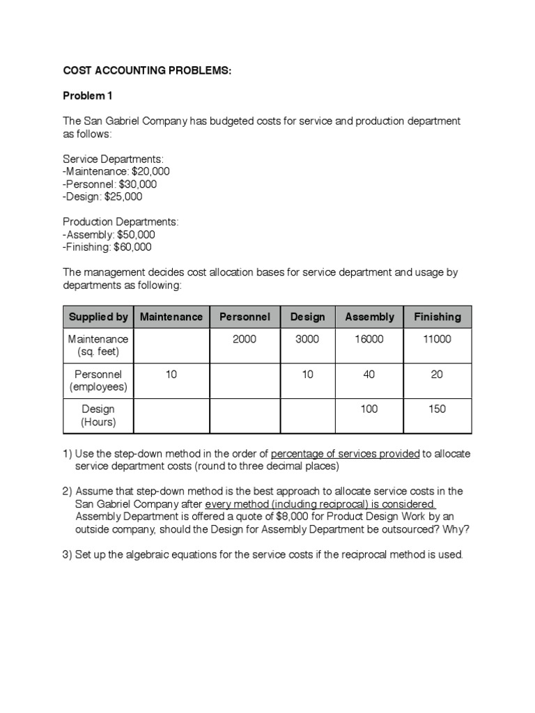 Cost Accounting Problems | PDF | Inventory | Economics