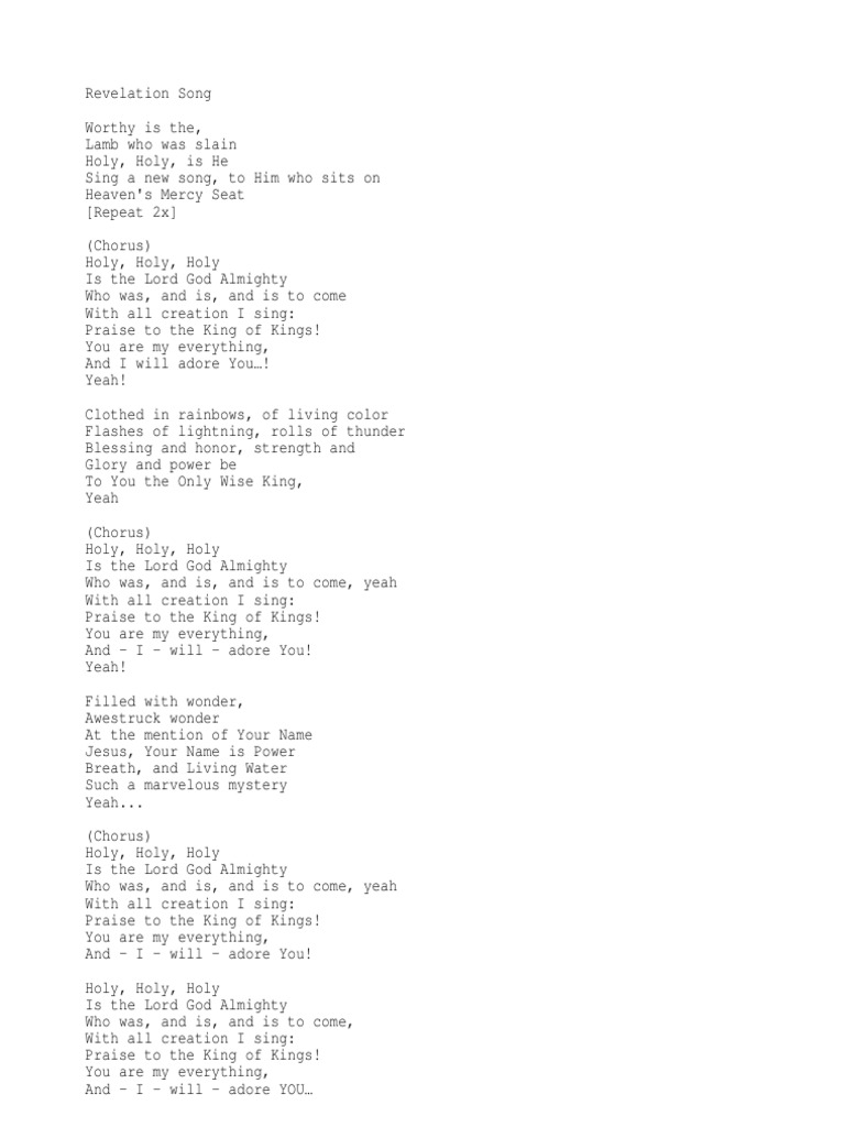 Revelation Song Lyrics by Kari Jobe | PDF | Religion & Spirituality