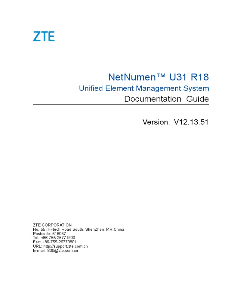 SJ-20141104150738-001-NetNumen U31 R18 (V12.13.51) Documentation Guide | PDF | License | Login