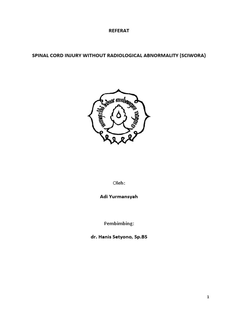 SCIWORA: Cedera Tulang Belakang Tanpa Abnormalitas | PDF | Sains ...