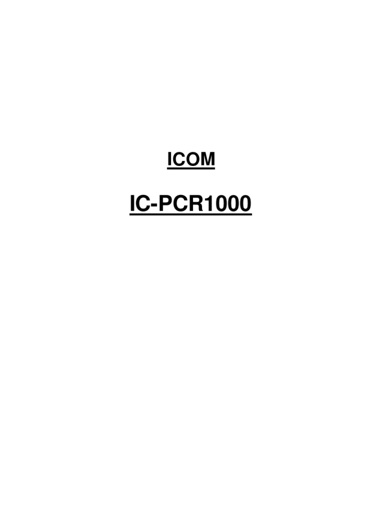 PCR 1000 | PDF | Frequency Modulation | Radio