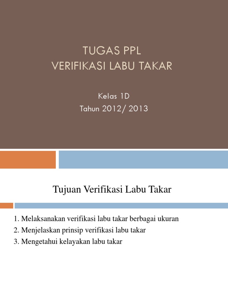 Verifikasi Labu Takar | PDF
