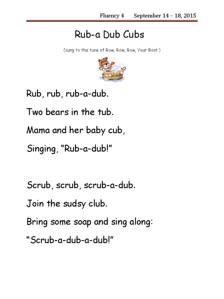 4 Fluency 9-14-18 Short U Poem | PDF