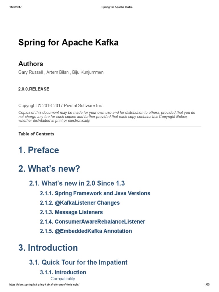 Spring For Apache Kafka PDF | PDF | Constructor (Object Oriented ... Spring For Apache Kafka PDF | PDF | Constructor (Object Oriented ...