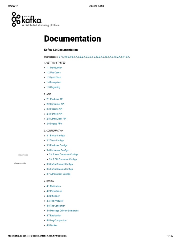 Apache Kafka | PDF | Replication (Computing) | Apache Hadoop Apache Kafka | PDF | Replication (Computing) | Apache Hadoop