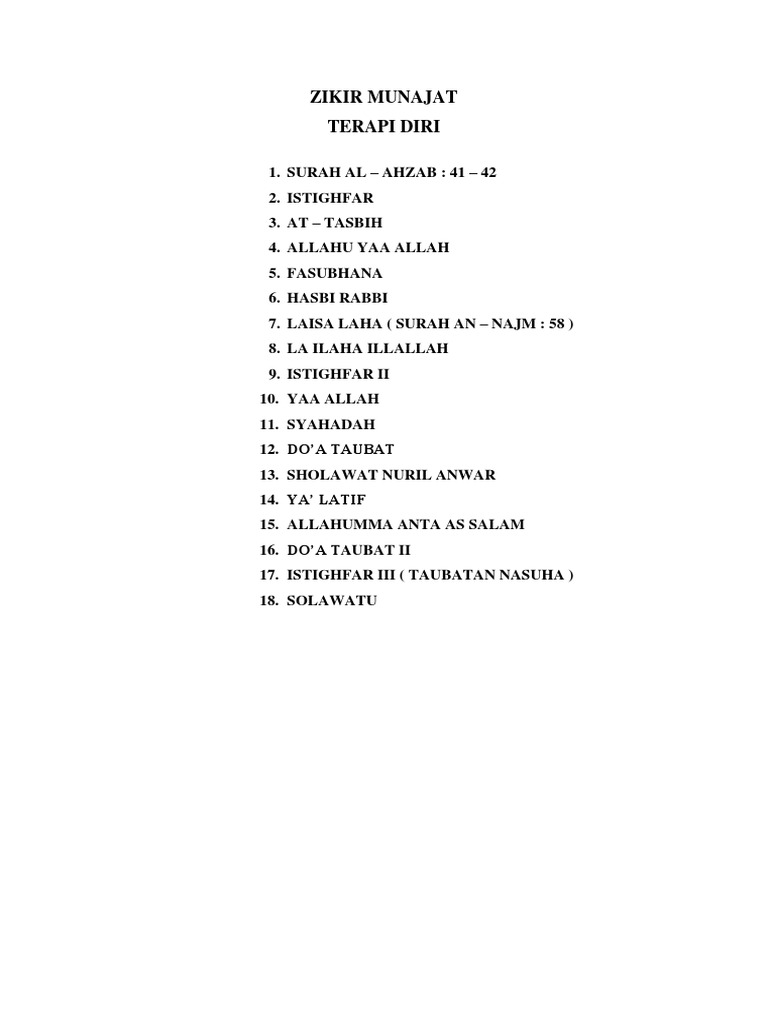 Zikir Munajat | PDF