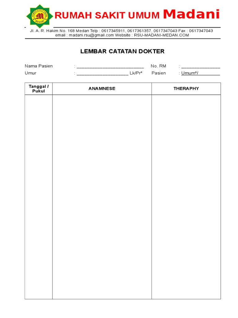 Lembar Catatan Dokter | PDF