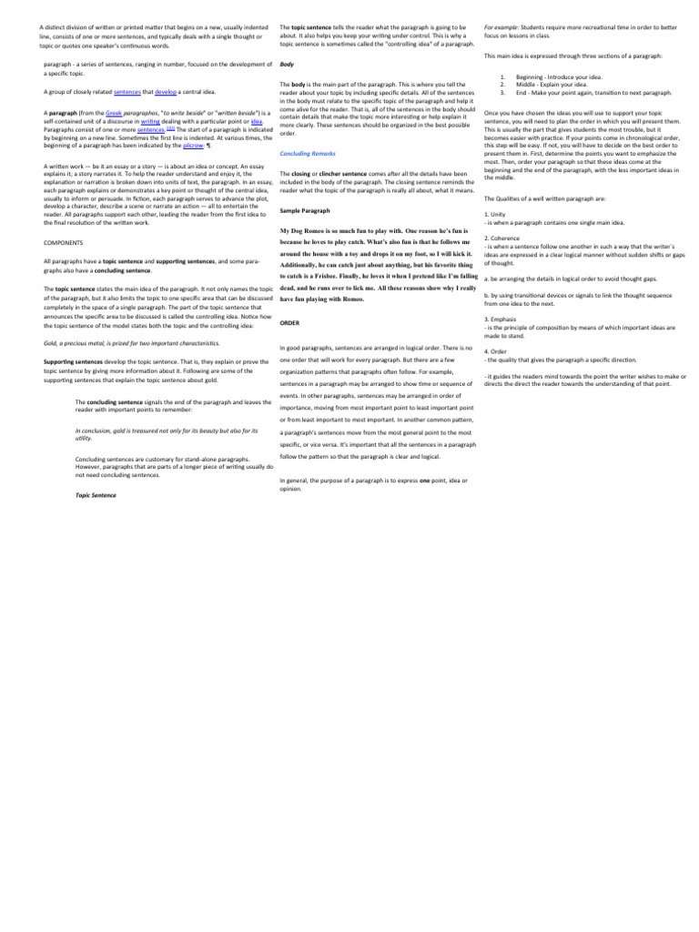 English 101 | PDF | Paragraph | Cognition