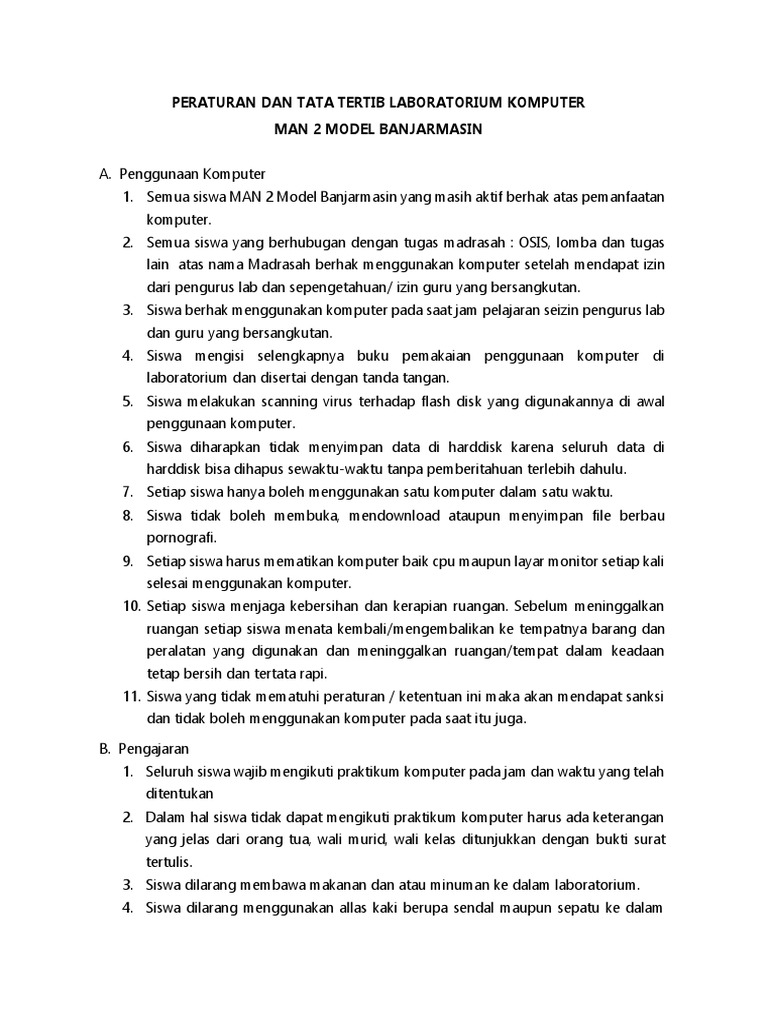 DAFTAR INVENTARIS LABORATORIUM KOMPUTER SMA NEGERI 1 MARTAPURA | PDF