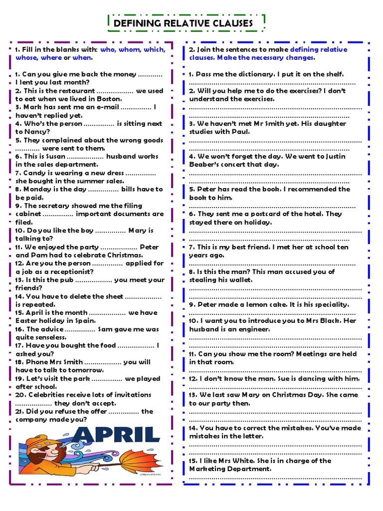 Defining Relative Clauses | PDF
