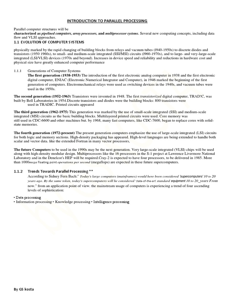 Introduction To Parallel Processing | PDF | Parallel Computing ...