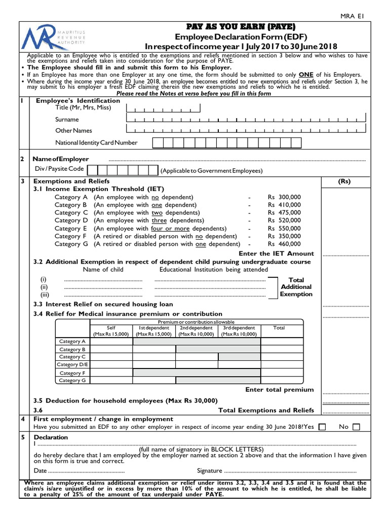 Please Read The Notes at Verso Before You Fill in This Form | PDF ...