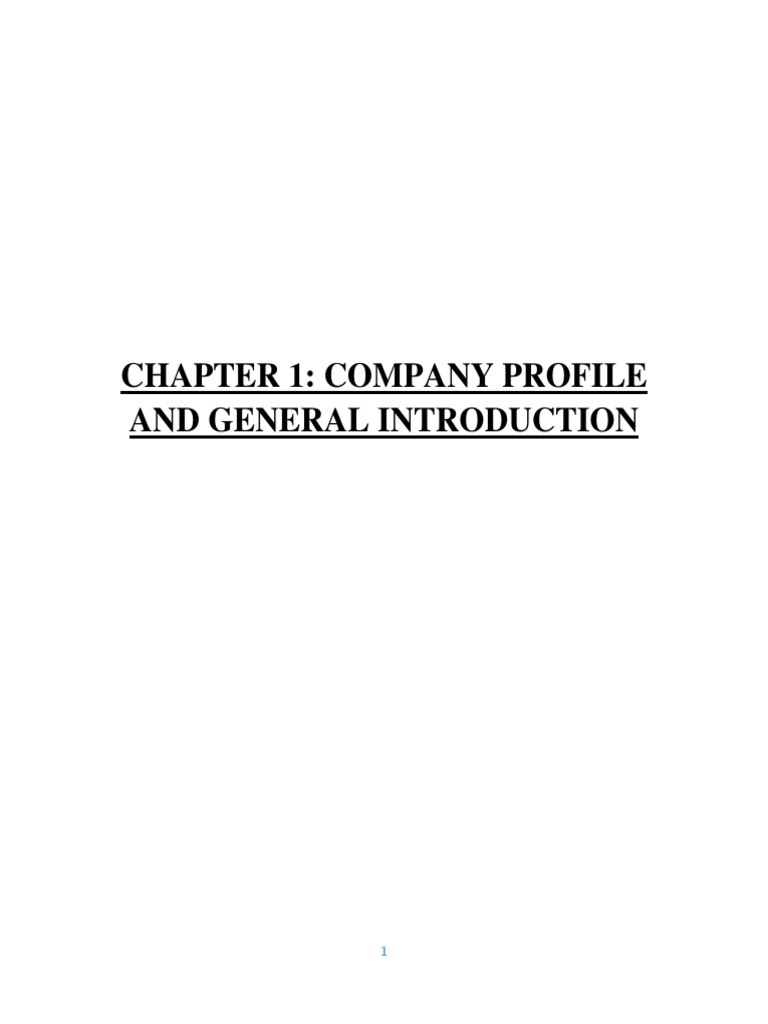 Chapter 1: Company Profile and General Introduction | PDF | Health Care ...