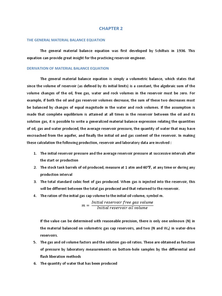 The General Material Balance Equation | PDF | Petroleum Reservoir ...