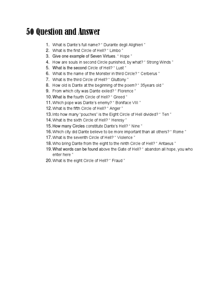 50 Question and Answer | PDF