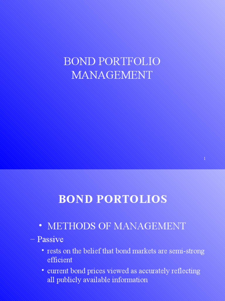Bond Portfolio Management Strategies | PDF | Bond Duration | Bonds ...