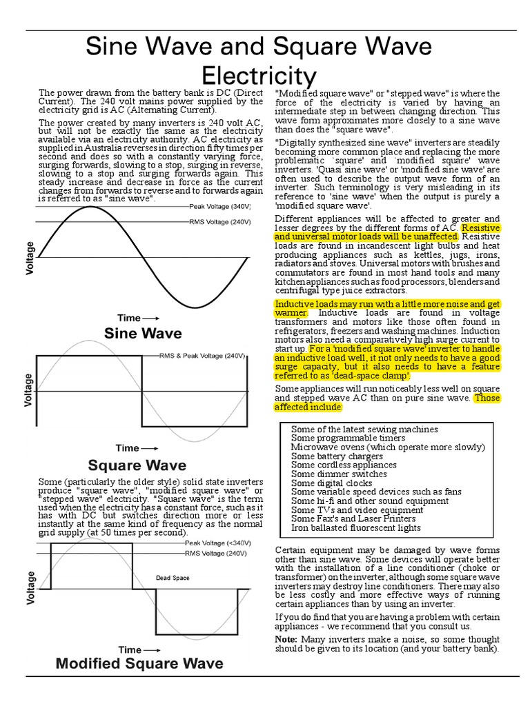 Sine vs Square Wave Inverter Guide | PDF | Power Inverter | Home Appliance