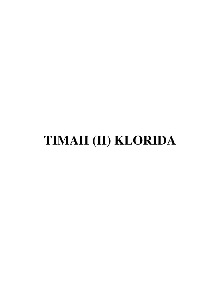 Timah (Ii) Klorida | PDF