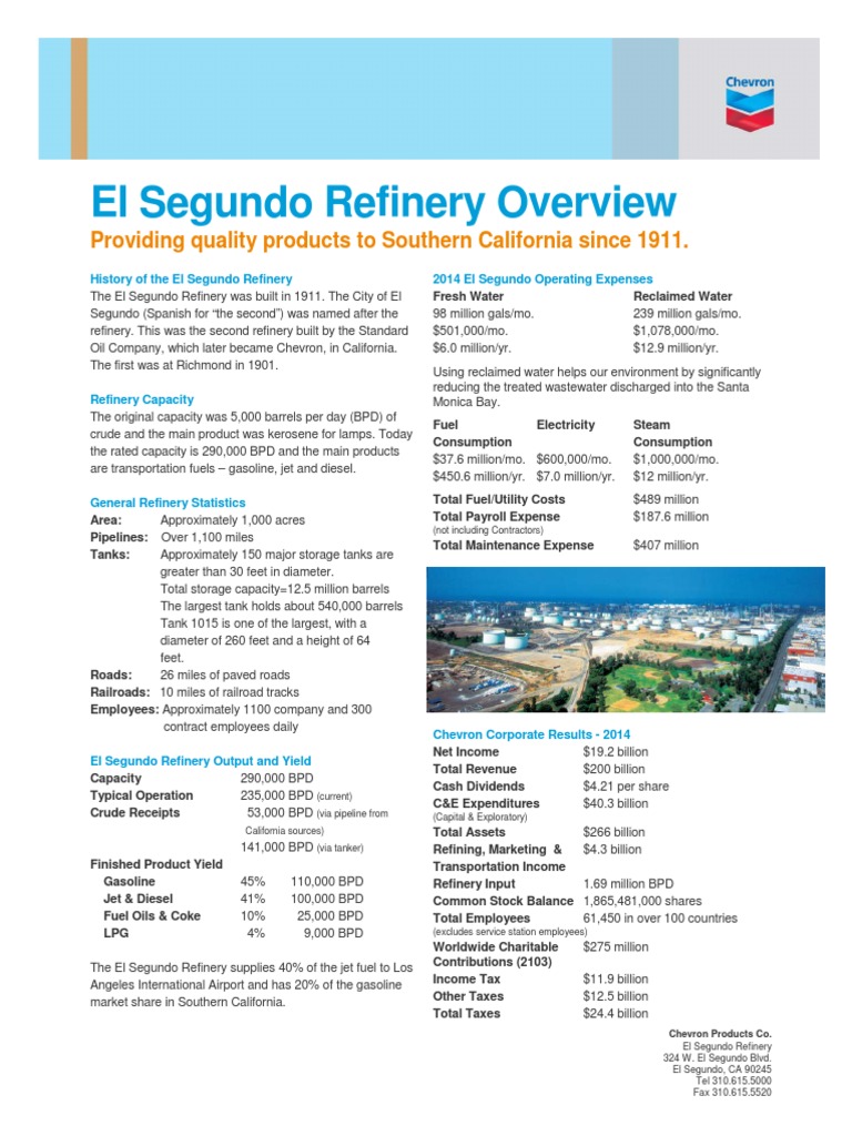 112 Refinery Overview Chevron | PDF | Oil Refinery | Barrel (Unit)