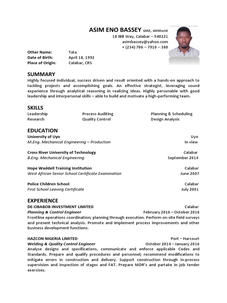 Asim's CV For BIEL | PDF | Leadership | Science