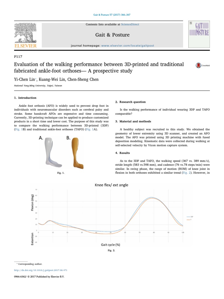 Evaluation of The Walking Performance Between 3D-Printed and ...