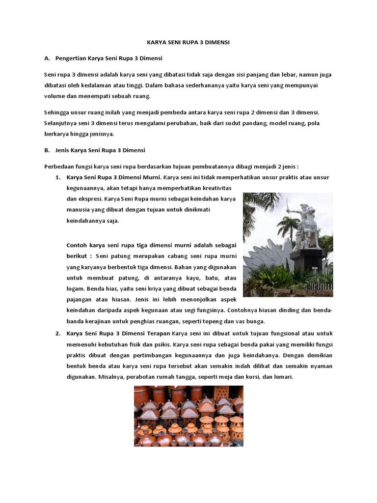 KARYA-SENI-RUPA-3-DIMENSI-yogi Ferari Tarigan | PDF