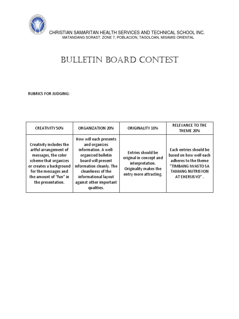 Rubrics For Judging | PDF | Cognition