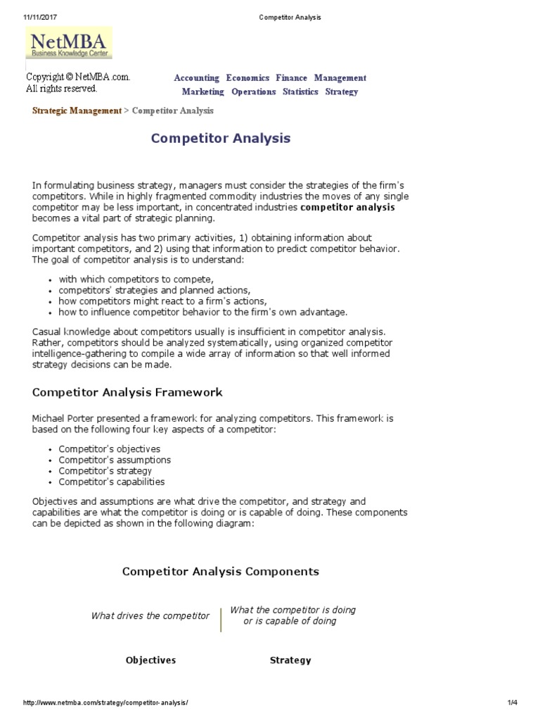 Competitor Analysis | PDF | Strategic Management | Competition