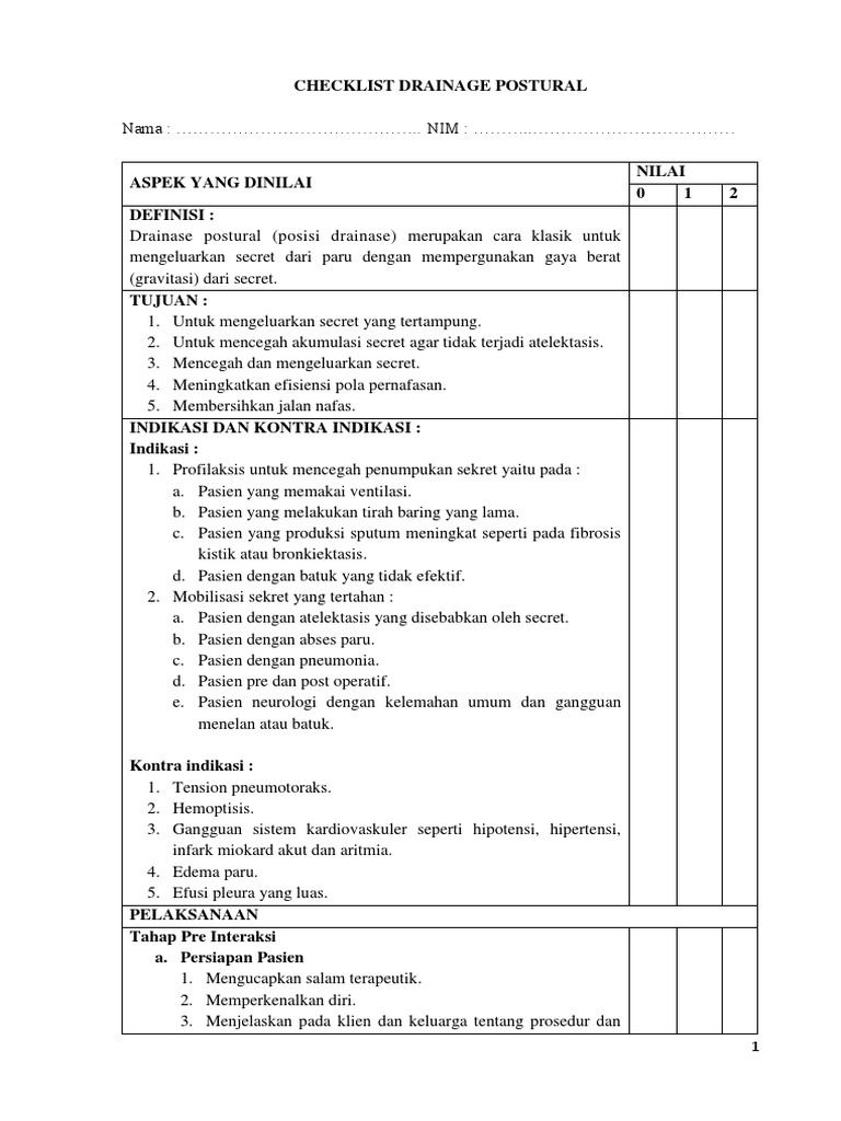 Panduan Drainase Postural Paru | PDF