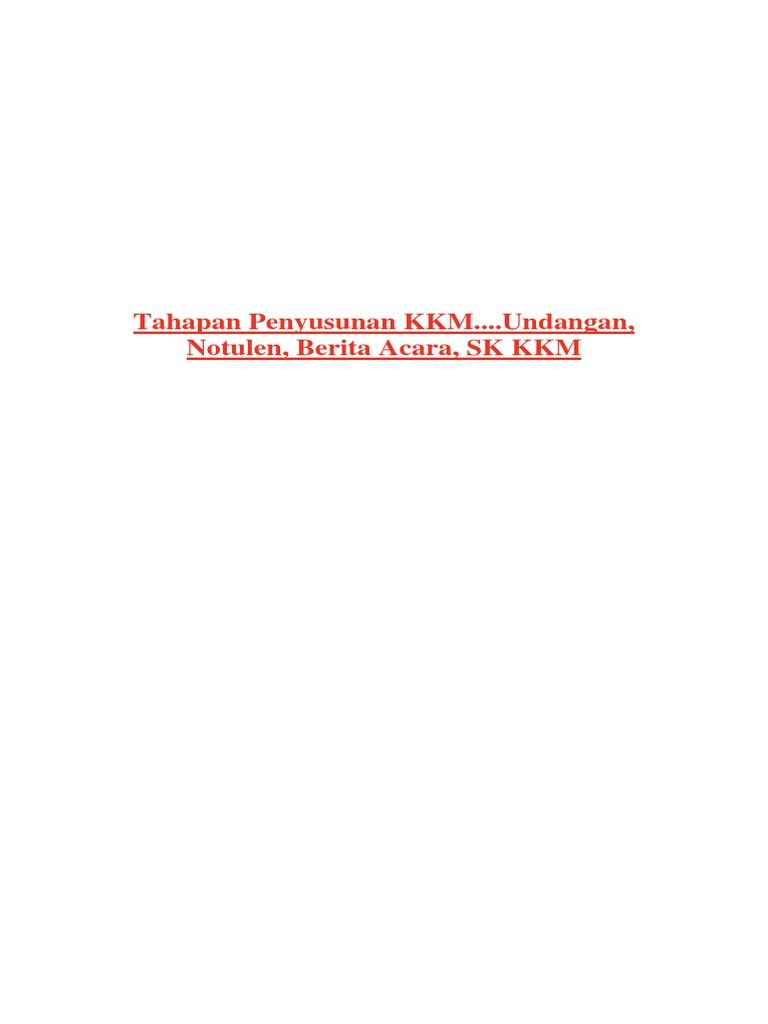 Tahapan Penyusunan KKM | PDF