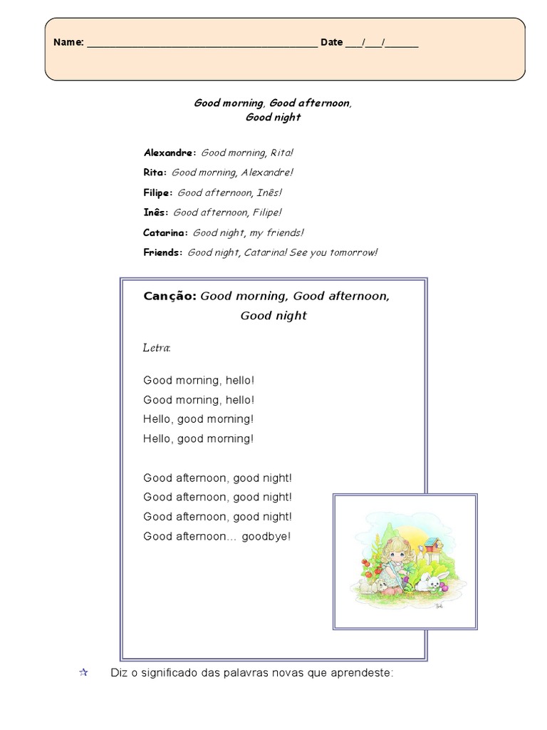 Good Morning, Good Afternoon, Good Night | PDF