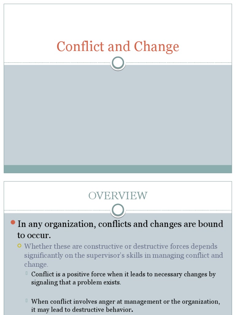 Conflict and Change | PDF | Cognition | Social Psychology