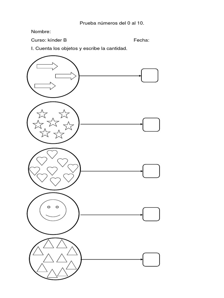 Prueba Números Del 0 Al 10 | PDF