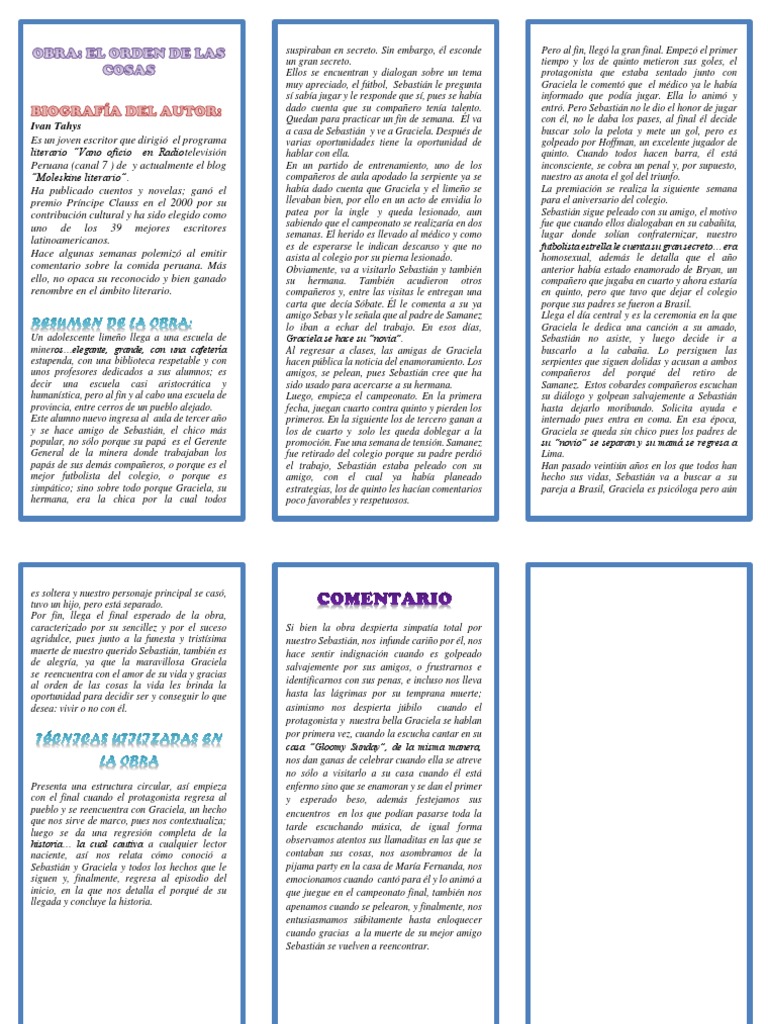 Triptico de El Orden de Las Cosas | PDF | Ocio